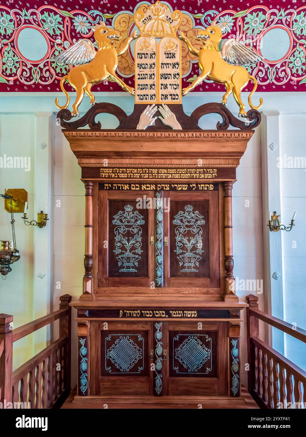 Sanok, Poland - May 4, 2024. Torah ark - an ornamental chamber in the ...