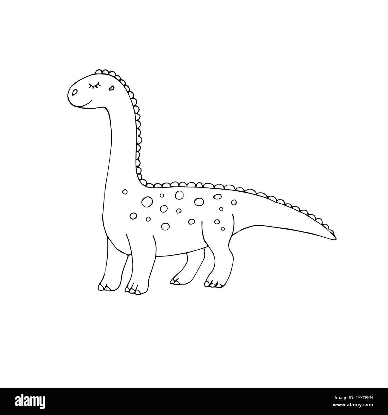 Vector hand drawn doodle sketch diplodocus dinosaur isolated on white ...
