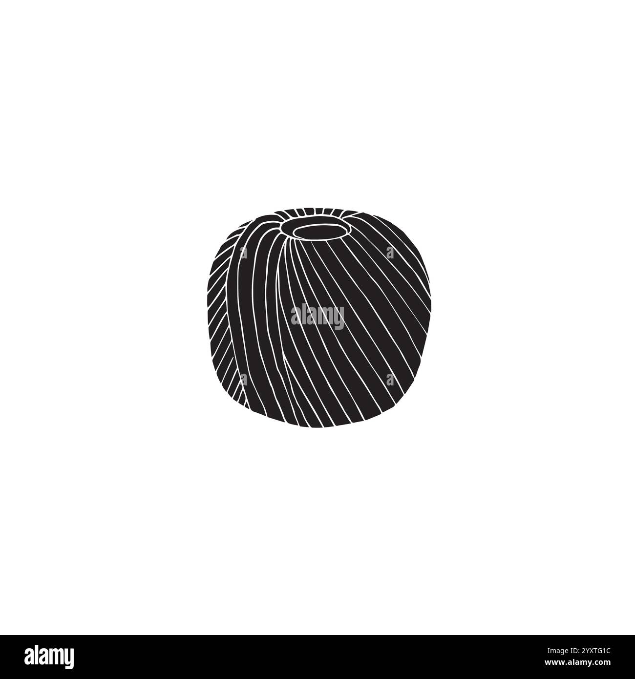 Vector black hand drawn doodle sketch knitting threads isolated on ...