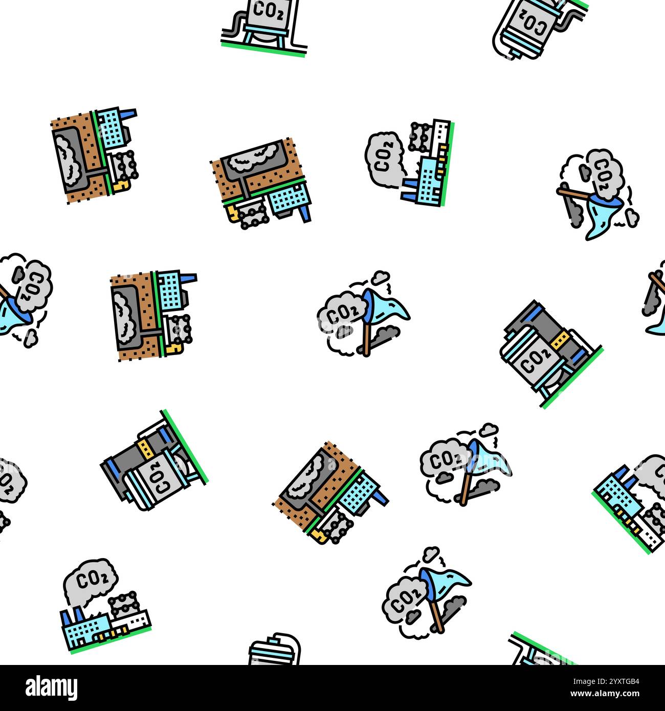 carbon capture co2 storage seamless pattern vector Stock Vector Image ...