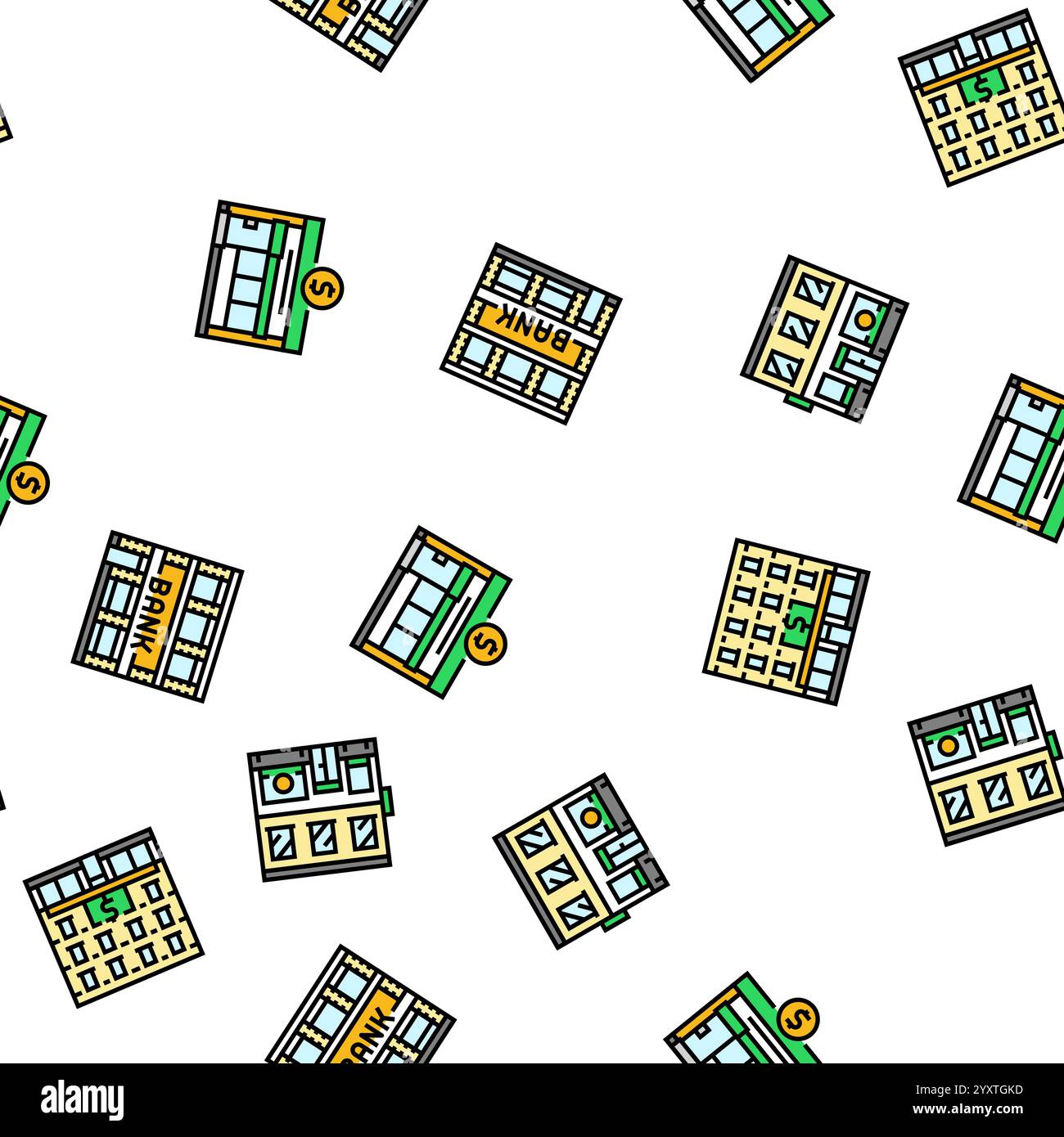 bank building money business seamless pattern vector Stock Vector Image ...