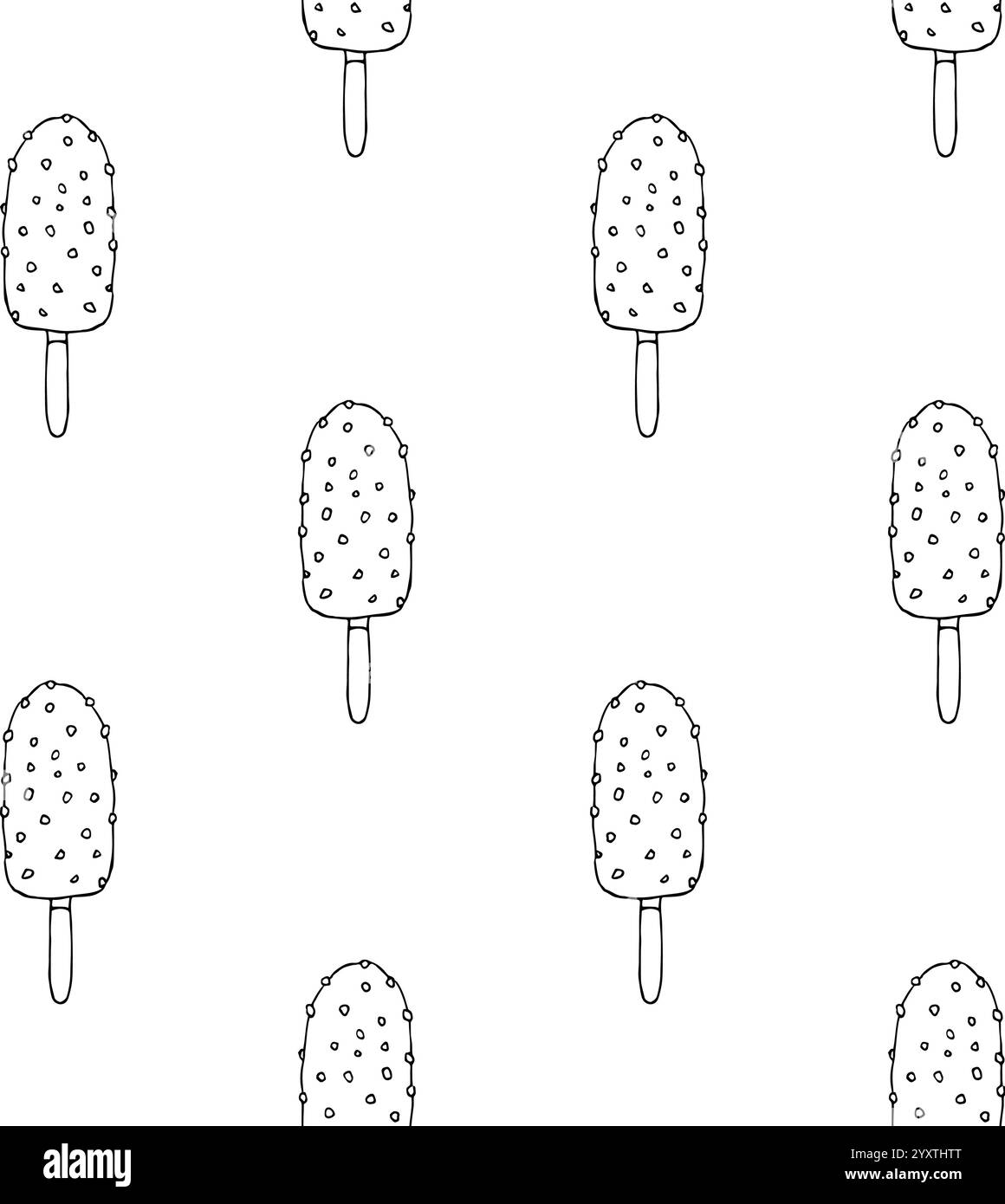 Frozen ice cream with pattern Black and White Stock Photos & Images - Alamy