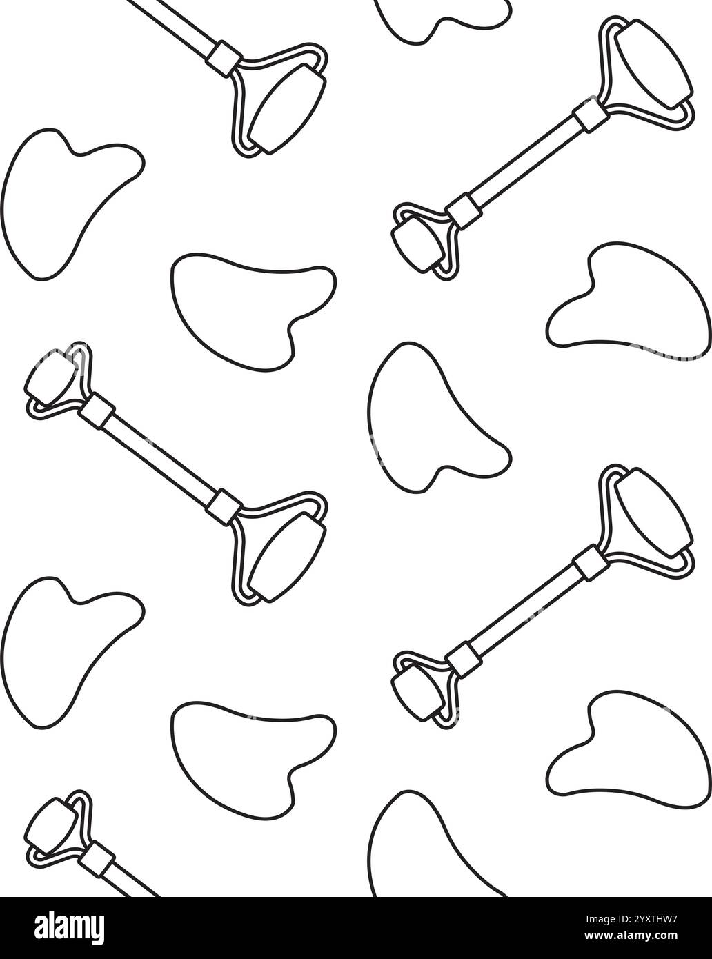 Vector seamless pattern of flat cartoon black outline stone face ...