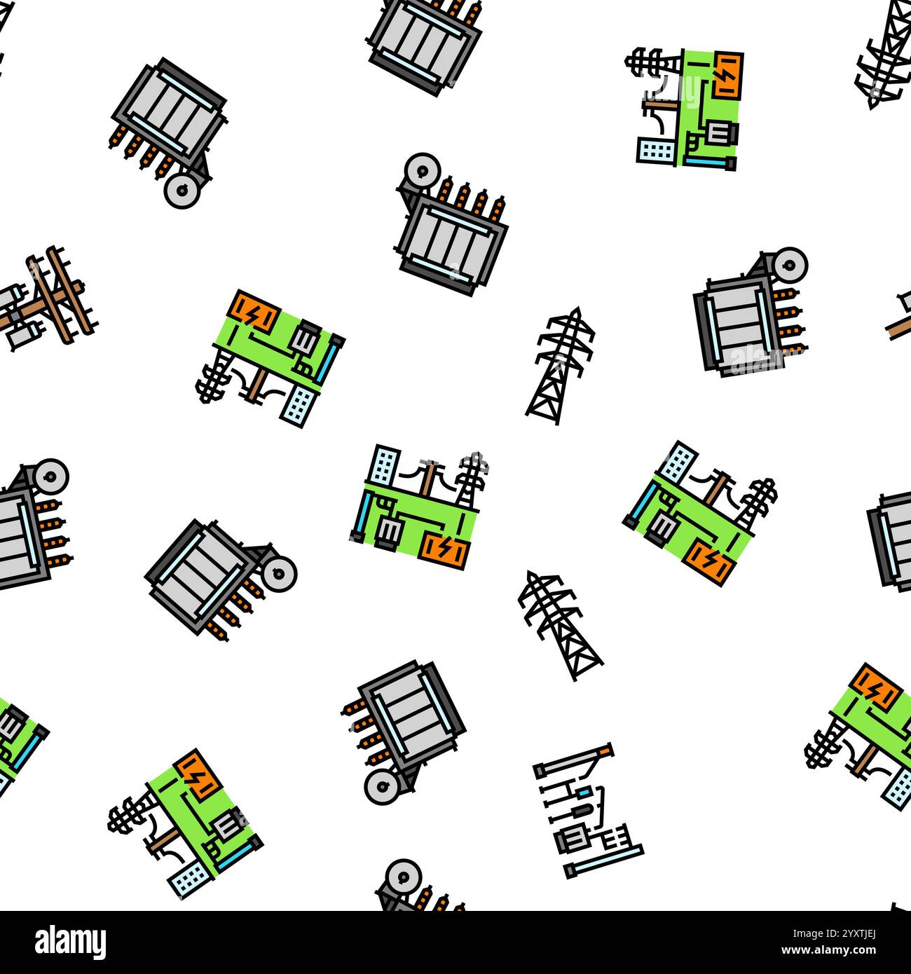 electric grid energy power seamless pattern vector Stock Vector Image ...