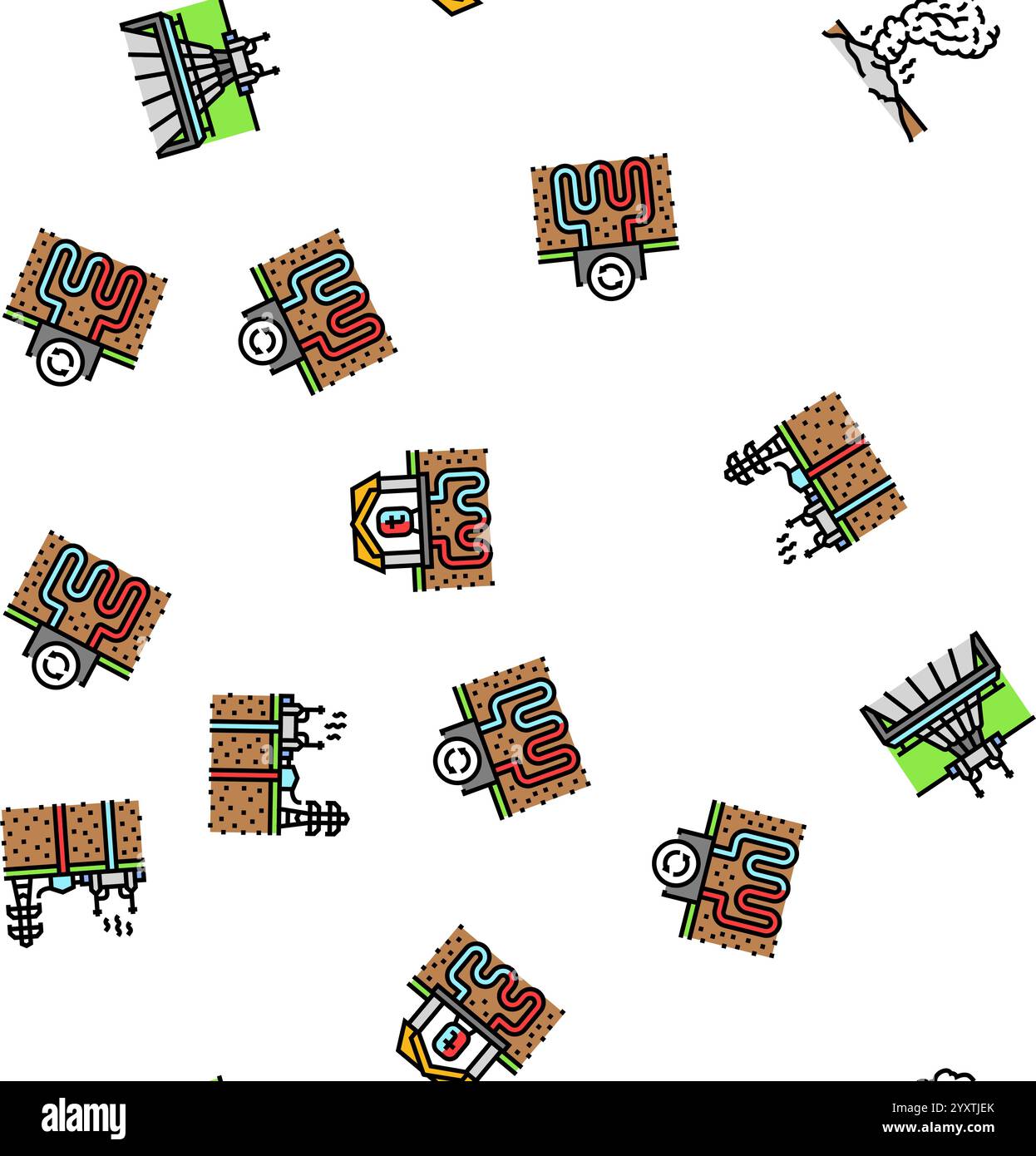 geothermal energy power plant seamless pattern vector Stock Vector Image & Art - Alamy