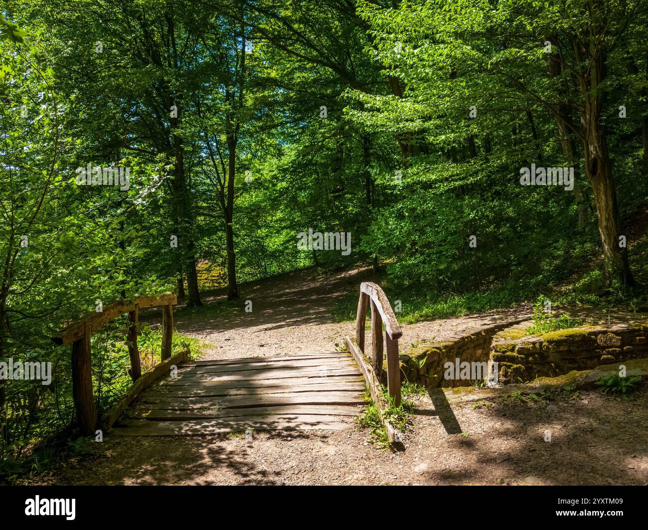 Sanok, Poland - May 4, 2024. Wooden bridge in the Museum of Folk ...