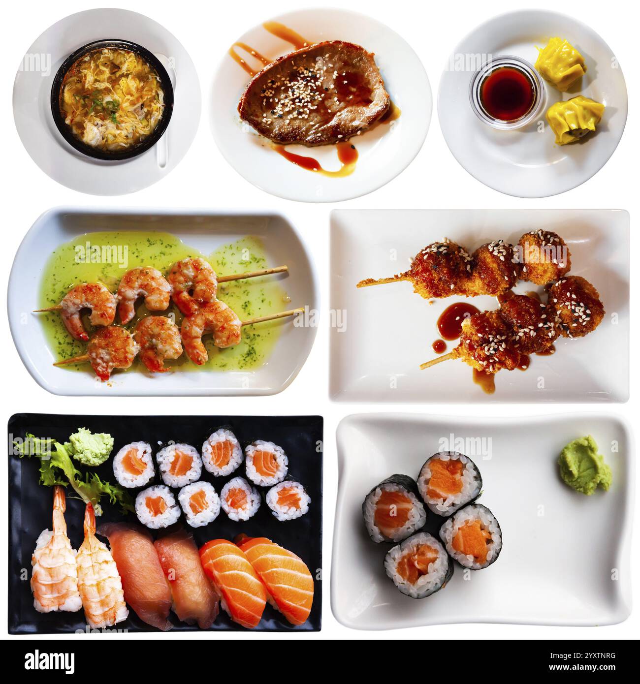 Collage of Japanese cuisine dishes Stock Photo - Alamy