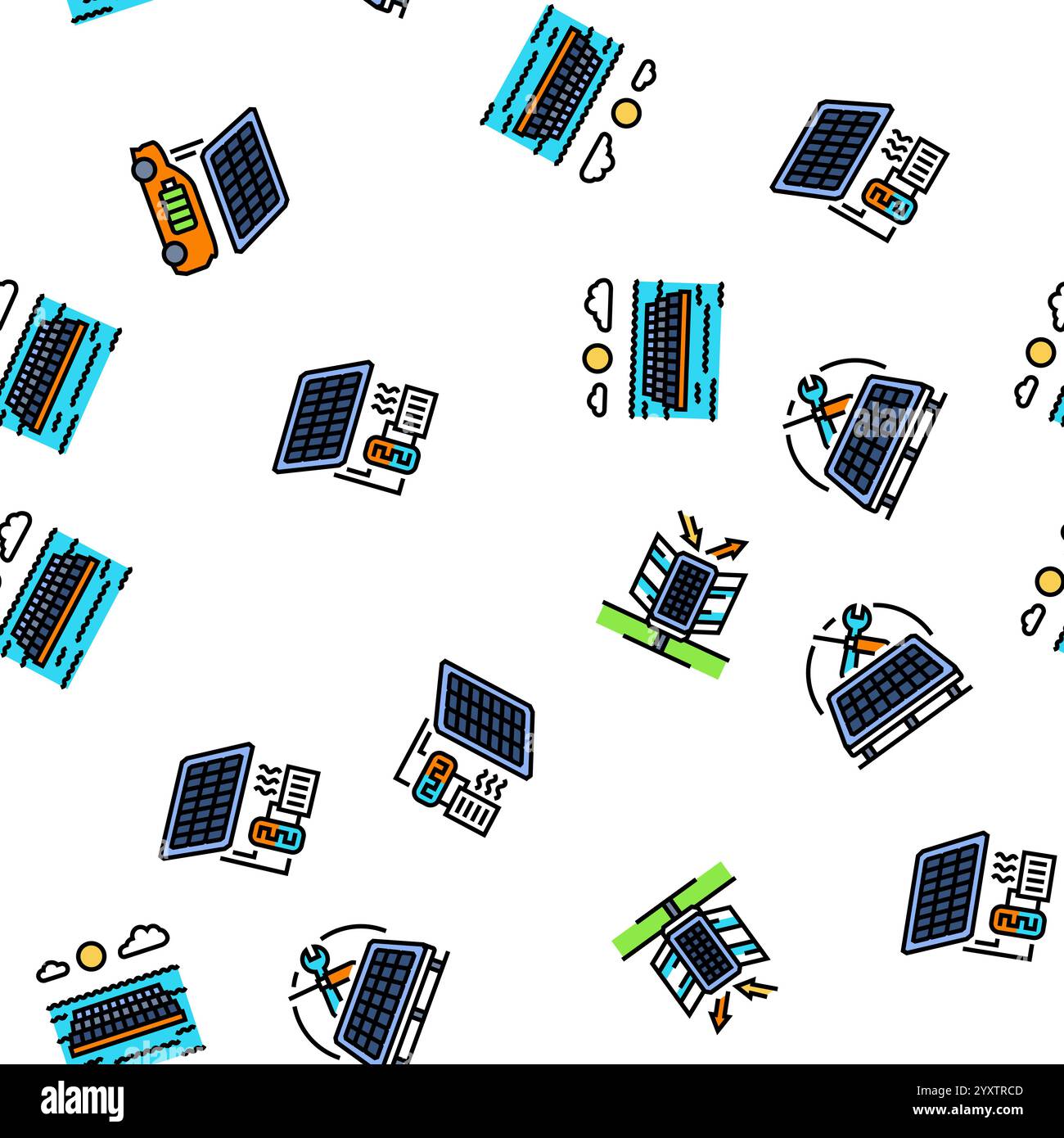 Solar panels roof sunset Stock Vector Images - Alamy