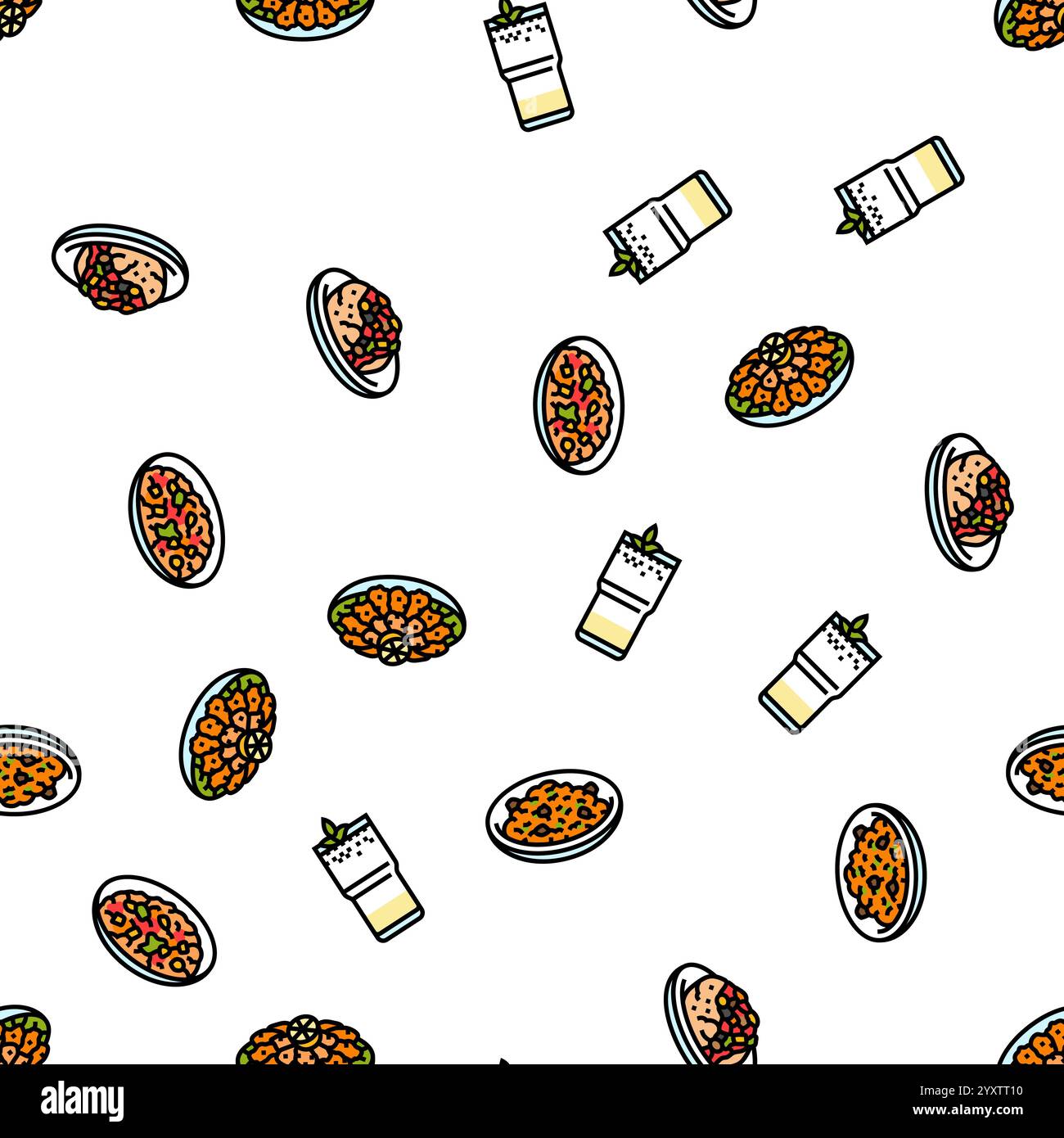 turkish cuisine food meal seamless pattern vector Stock Vector Image ...