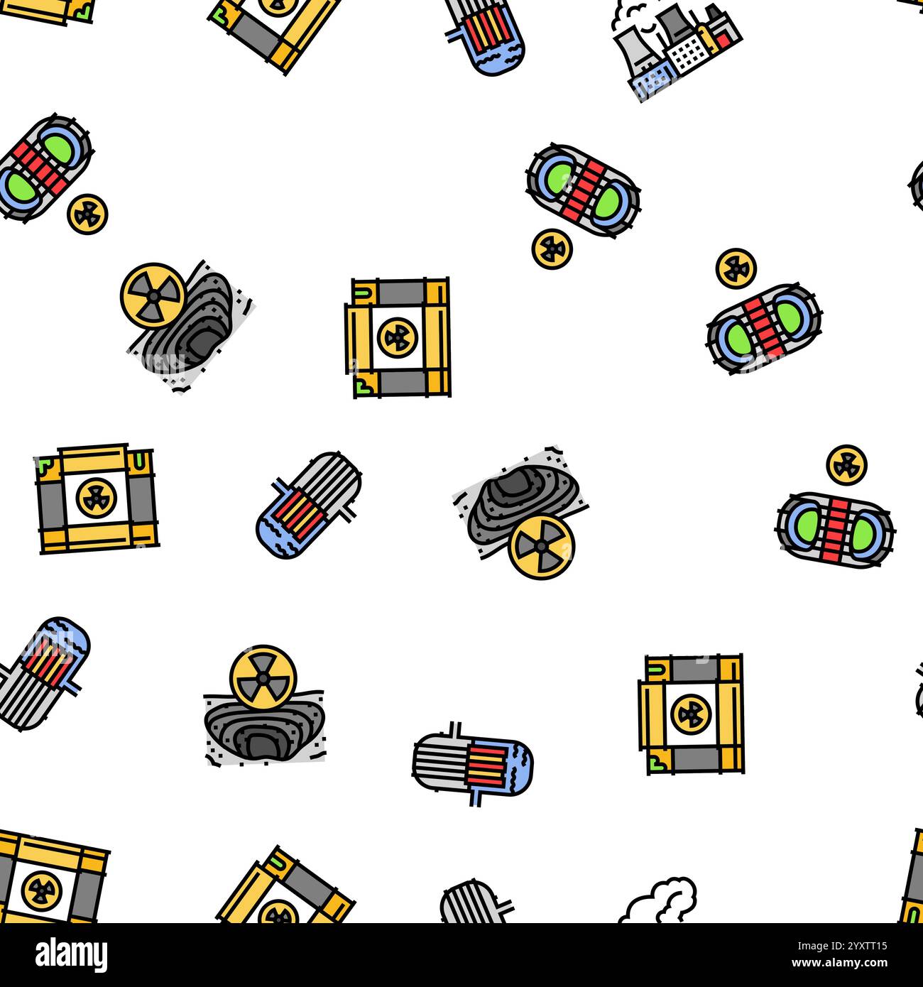 nuclear energy power plant seamless pattern vector Stock Vector Image ...