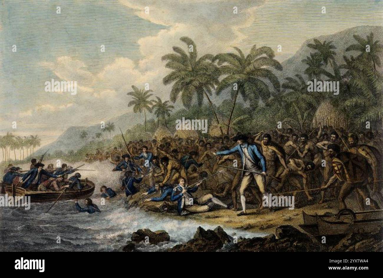 Death of Captain Cook Stock Photo - Alamy