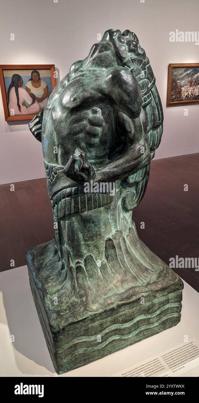 Death of the Aztec Warrior, by Manuel Centurion, cast by Louis De Rome Foundry, c. 1921 Stock ...