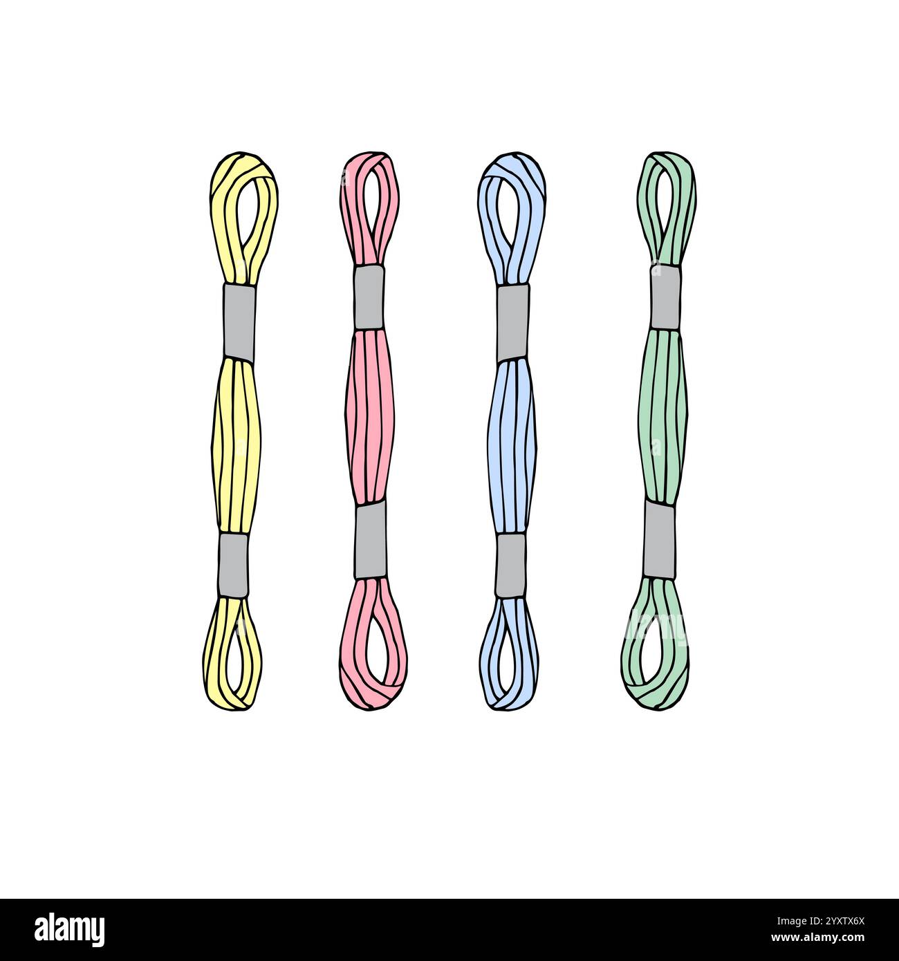 Vector set bundle of different pastel colored hand drawn sketch doodle ...