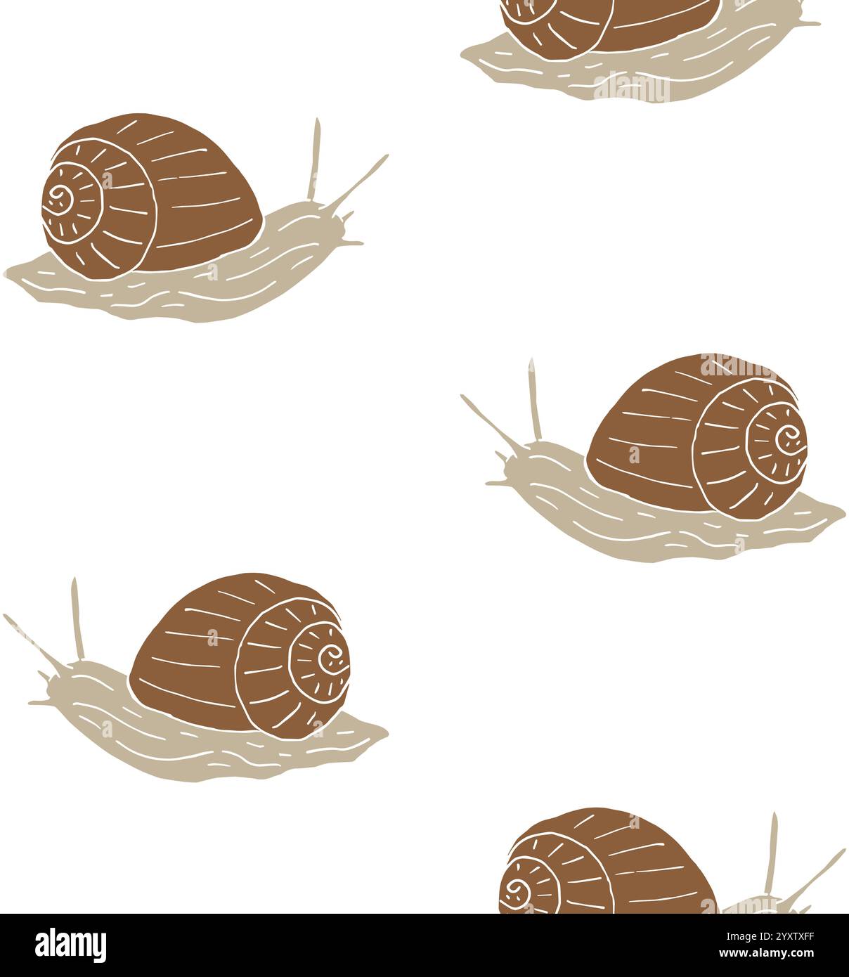 Vector seamless pattern of hand drawn doodle sketch snail isolated on ...