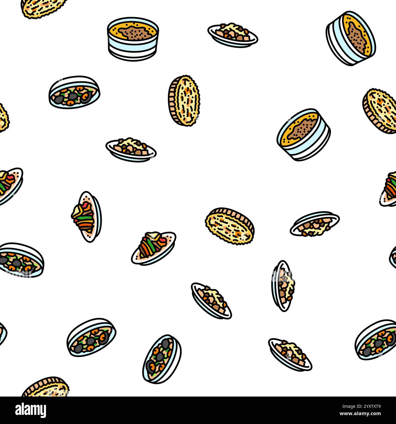 french cuisine food meal seamless pattern vector Stock Vector Image ...