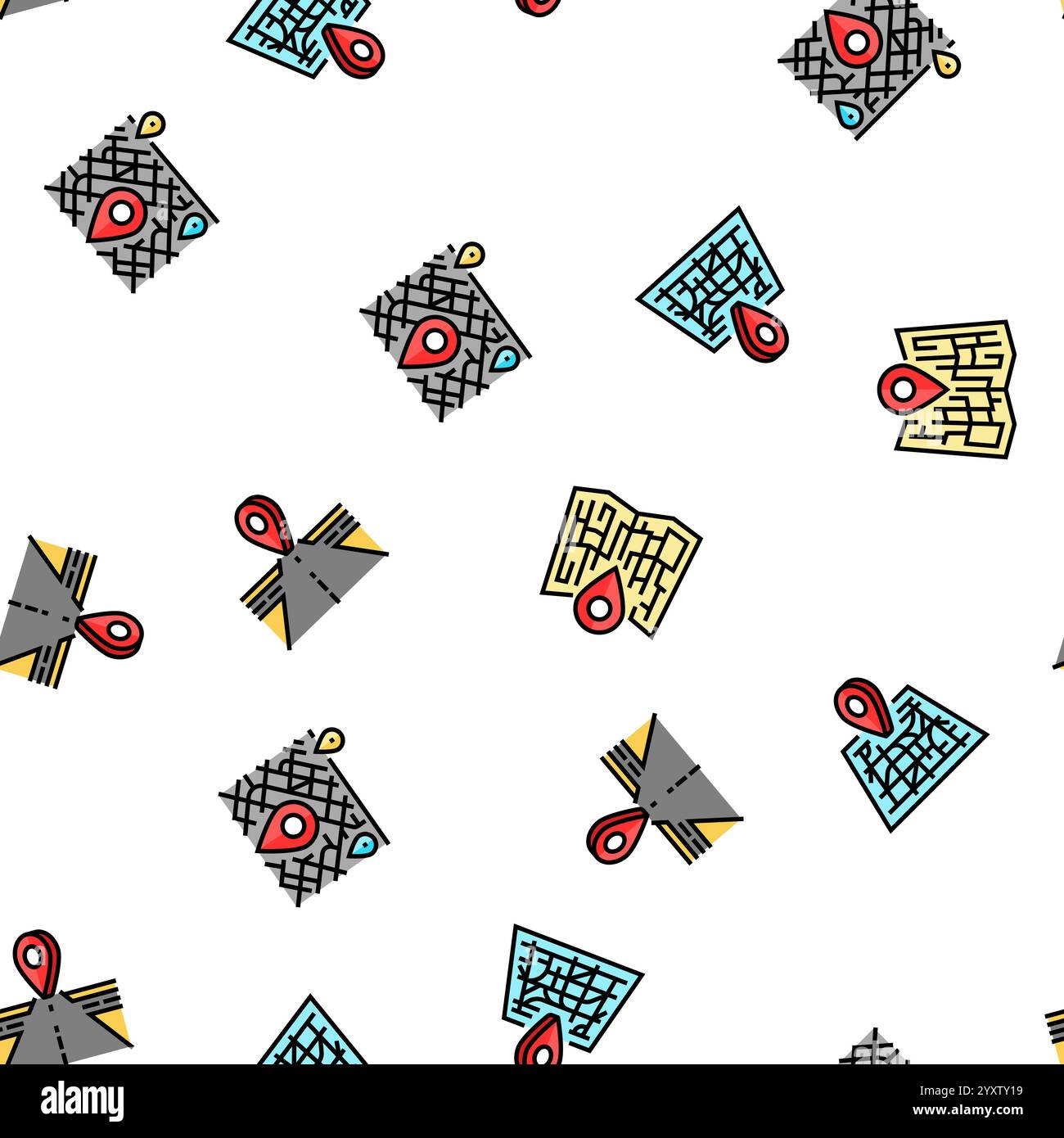 location pin map point seamless pattern vector Stock Vector Image & Art ...