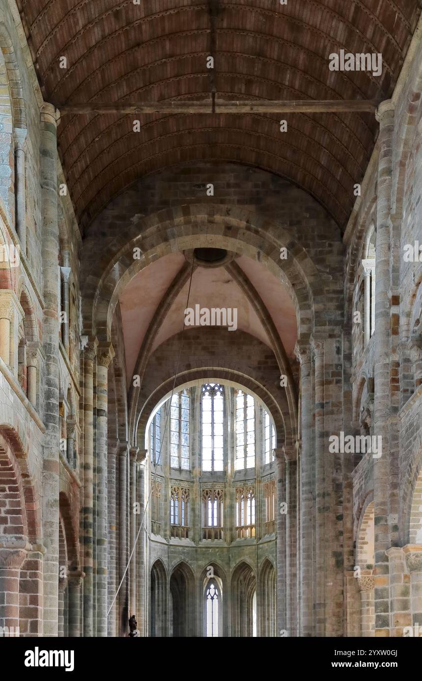 110 Romanesque nave and Flamboyant-Gothic choir of the Mont-Saint ...