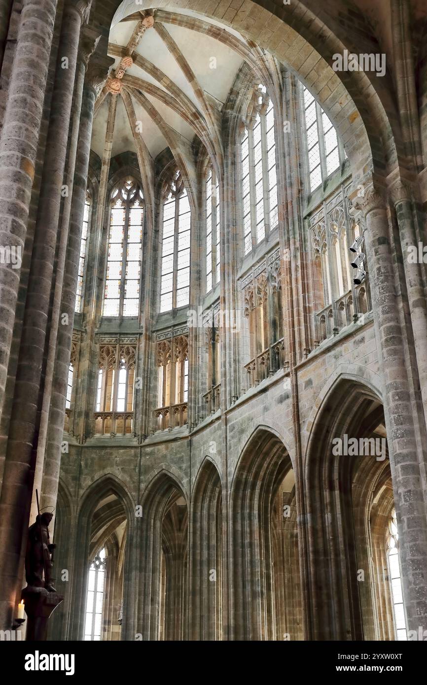 120 Flamboyant-Gothic choir of the Mont-Saint-Michel Abbey-Church ...
