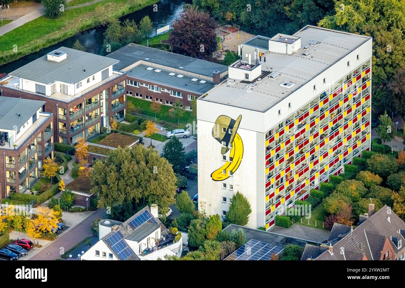 Aerial view, New Zealand Goch residential complex housing estate ...