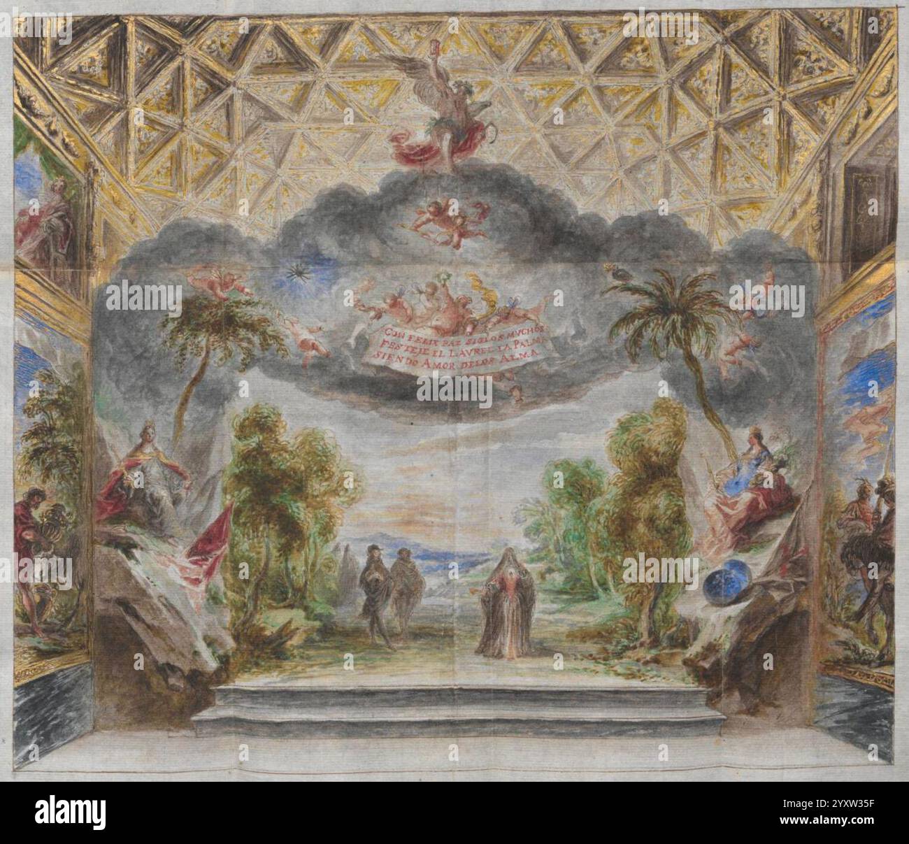 Decorado para “Los celos hacen estrellas” (1) - acuarela de Francisco ...