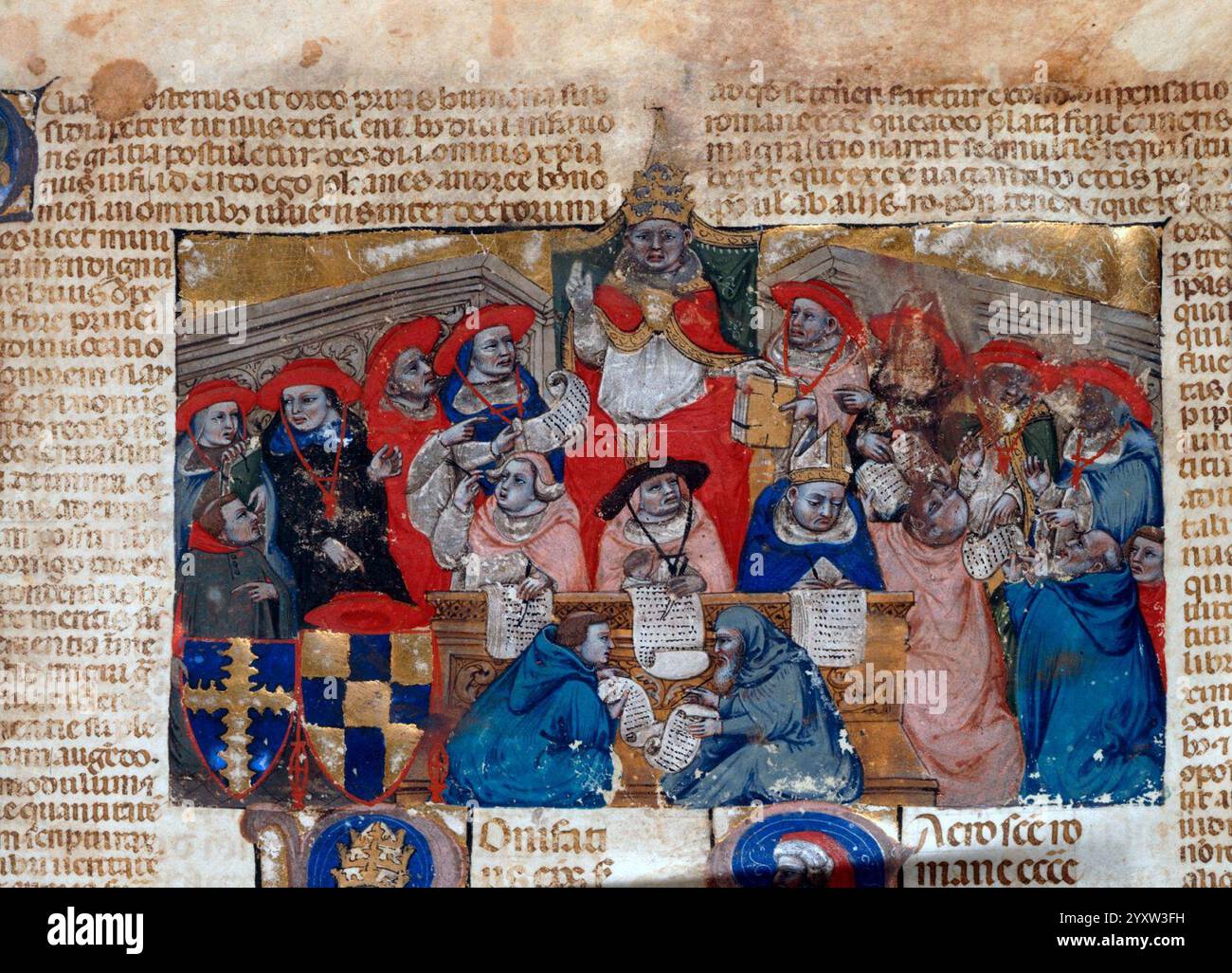 Decretals of Pope Boniface VIII - zoomed on the illustration Stock ...