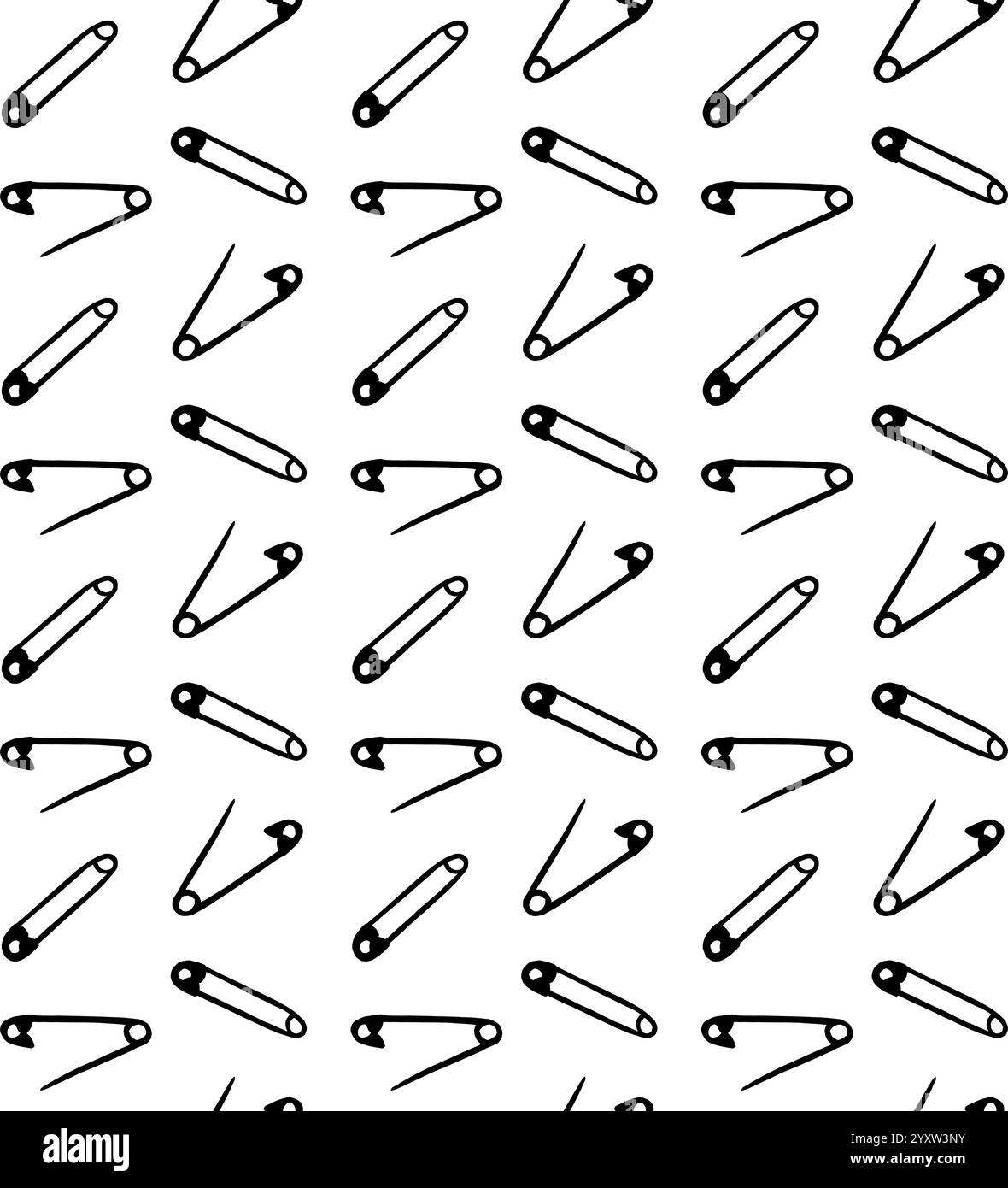 Vector seamless pattern of black hand drawn doodle sketch English pins ...