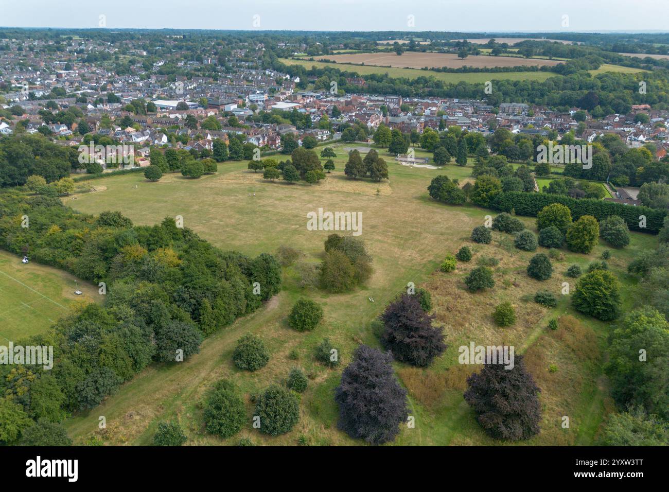 Aerial view of part of Lowndes Park, Chesham (HP5), Buckinghamshire, UK ...