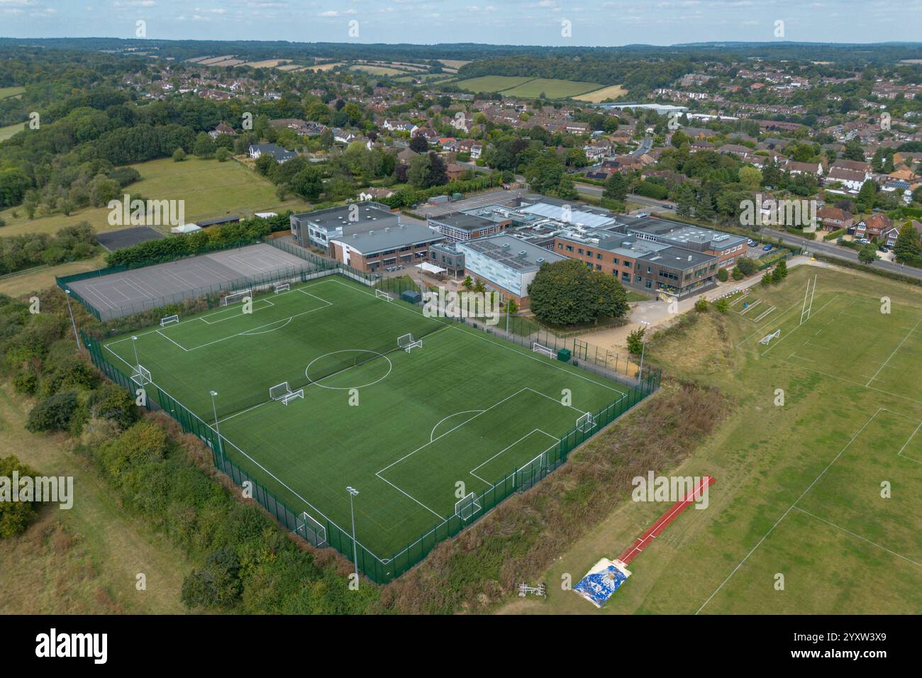 Aerial view of Synthetic football pitch, part of Chiltern Hills Academy ...
