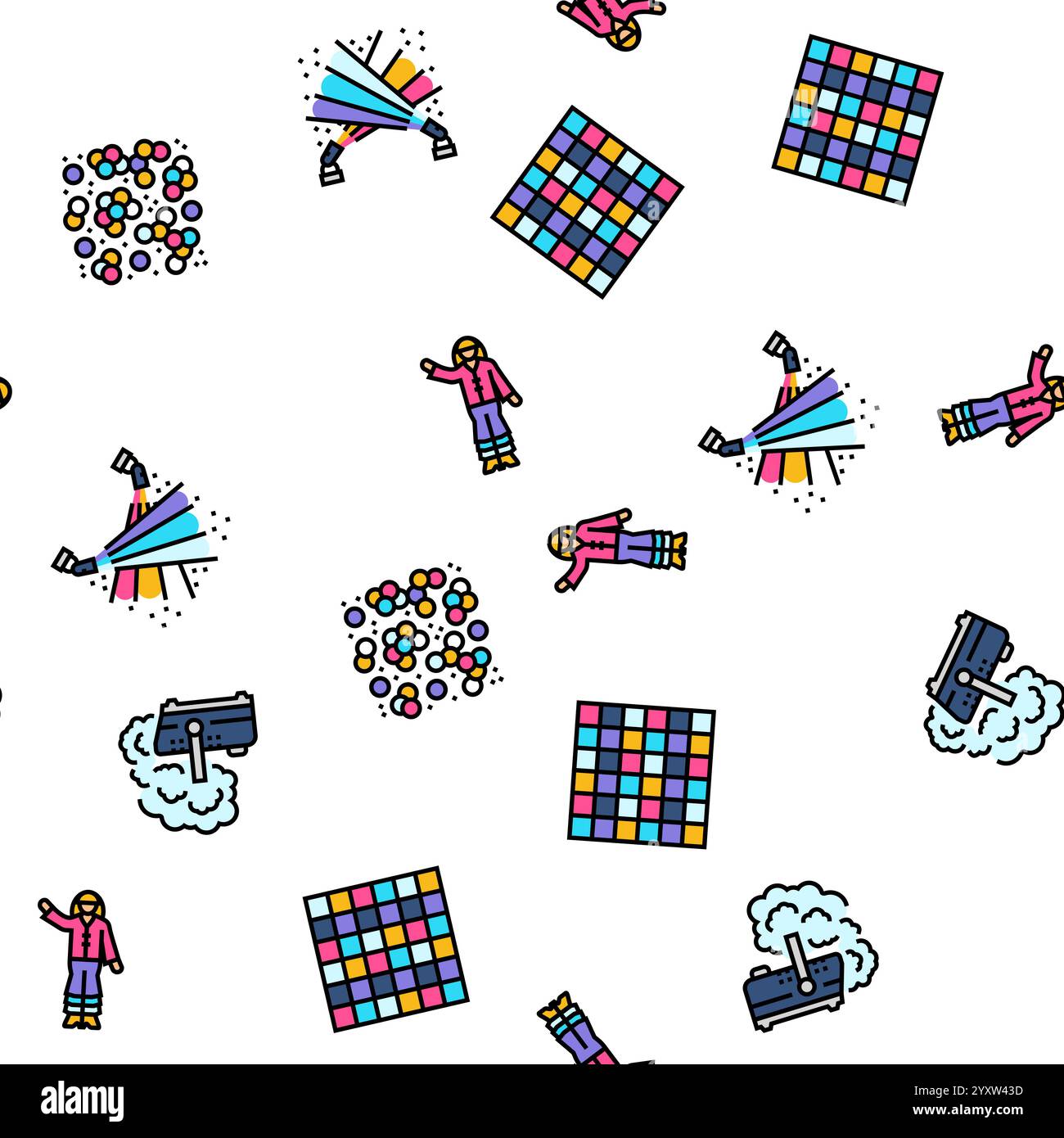disco party music night dance seamless pattern vector Stock Vector ...