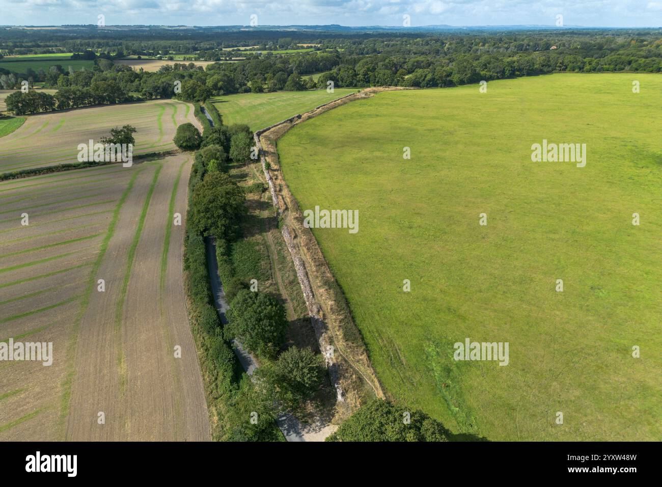 Aerial view of the Roman city of Silchester (Calleva Atrebatum ...