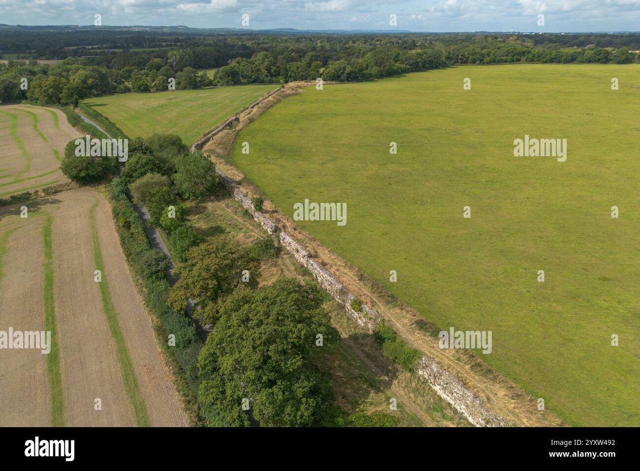 Aerial view of the Roman city of Silchester (Calleva Atrebatum ...