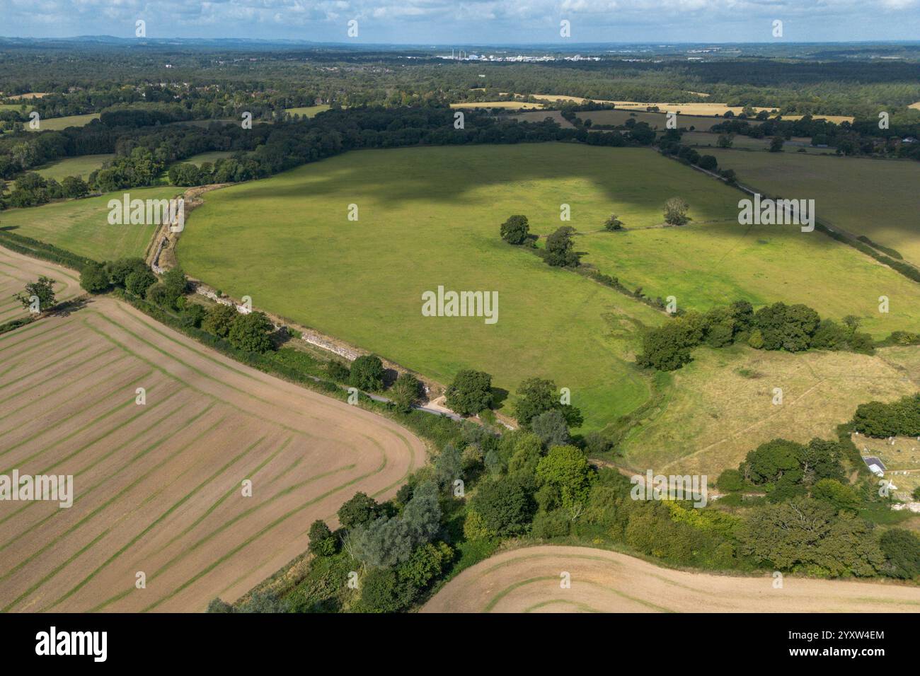 Aerial view of the Roman city of Silchester (Calleva Atrebatum ...