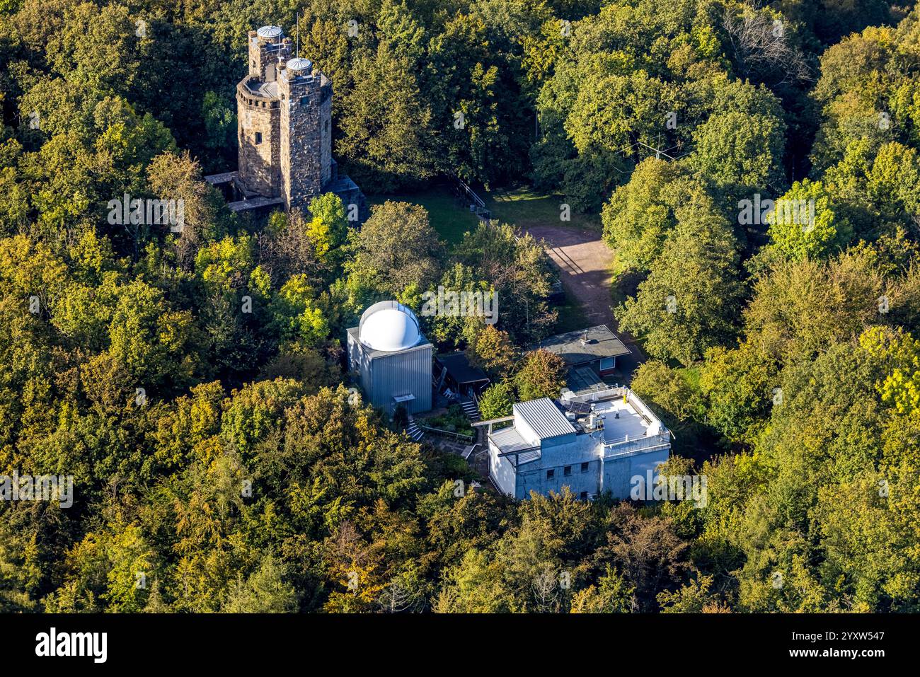 Aerial view, Eugen-Richter-Tower with observatory Hagen of the Drei ...