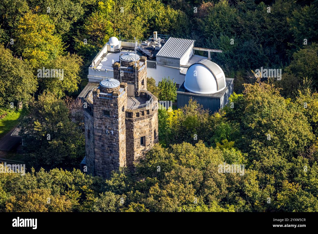 Aerial view, Eugen-Richter-Tower with observatory Hagen of the Drei ...