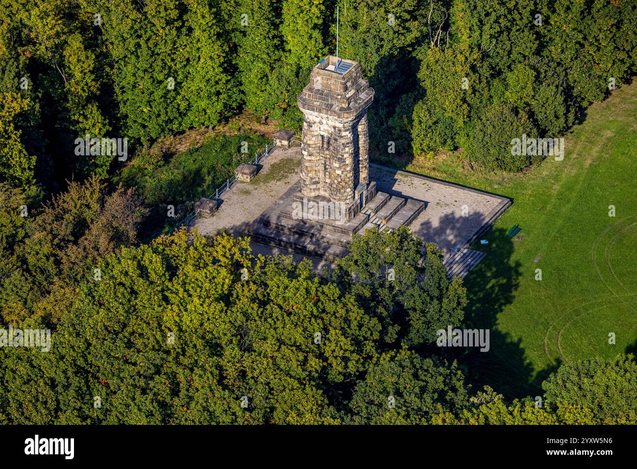 Aerial view, Bismarck Tower of the Three Towers Trail, consisting of ...