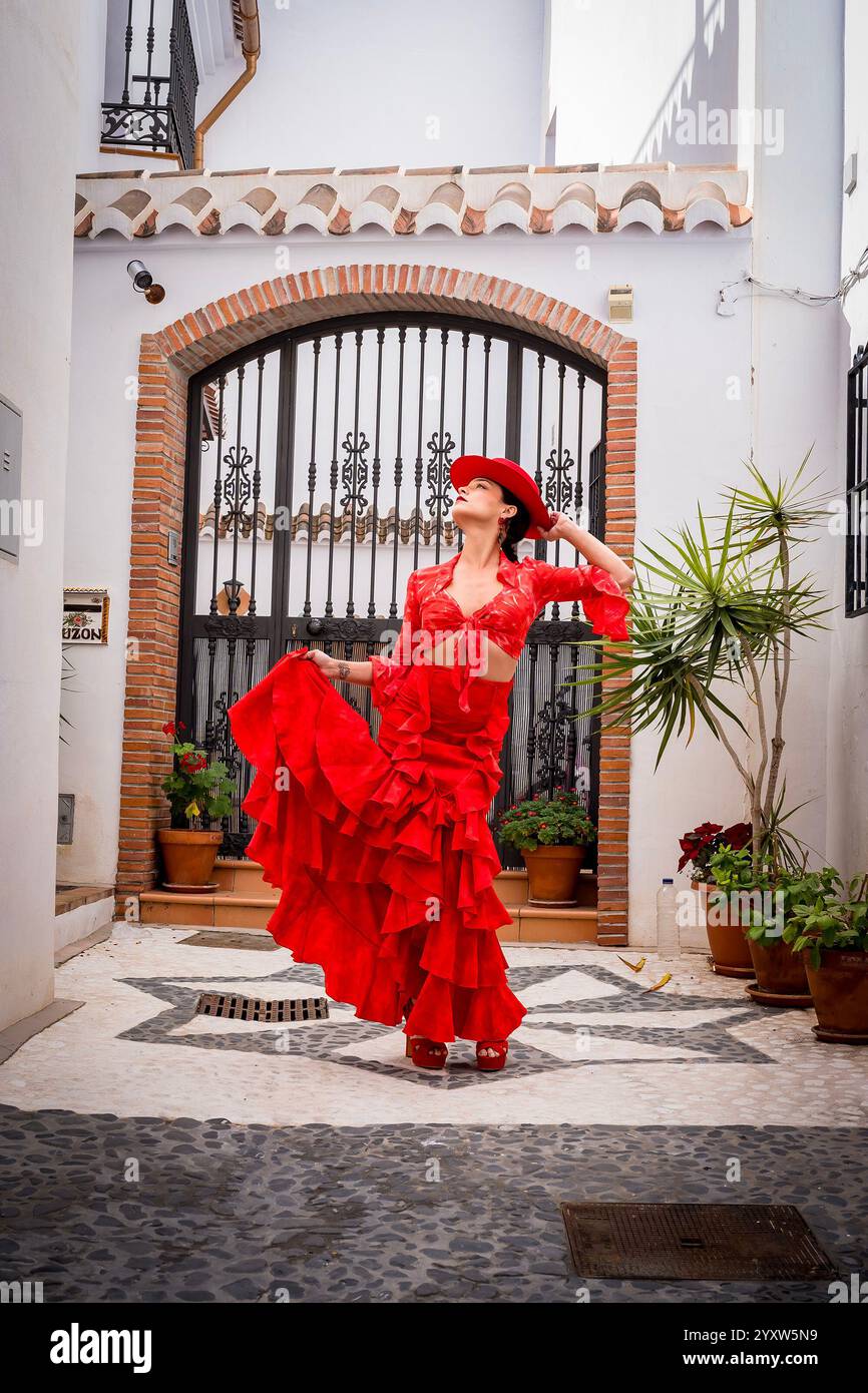 Stunning Spanish model flaunts traditional attire in picturesque ...