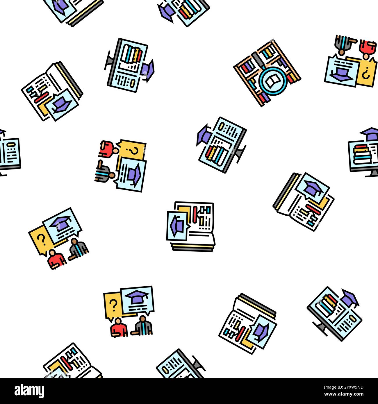 college teacher student class seamless pattern vector Stock Vector ...