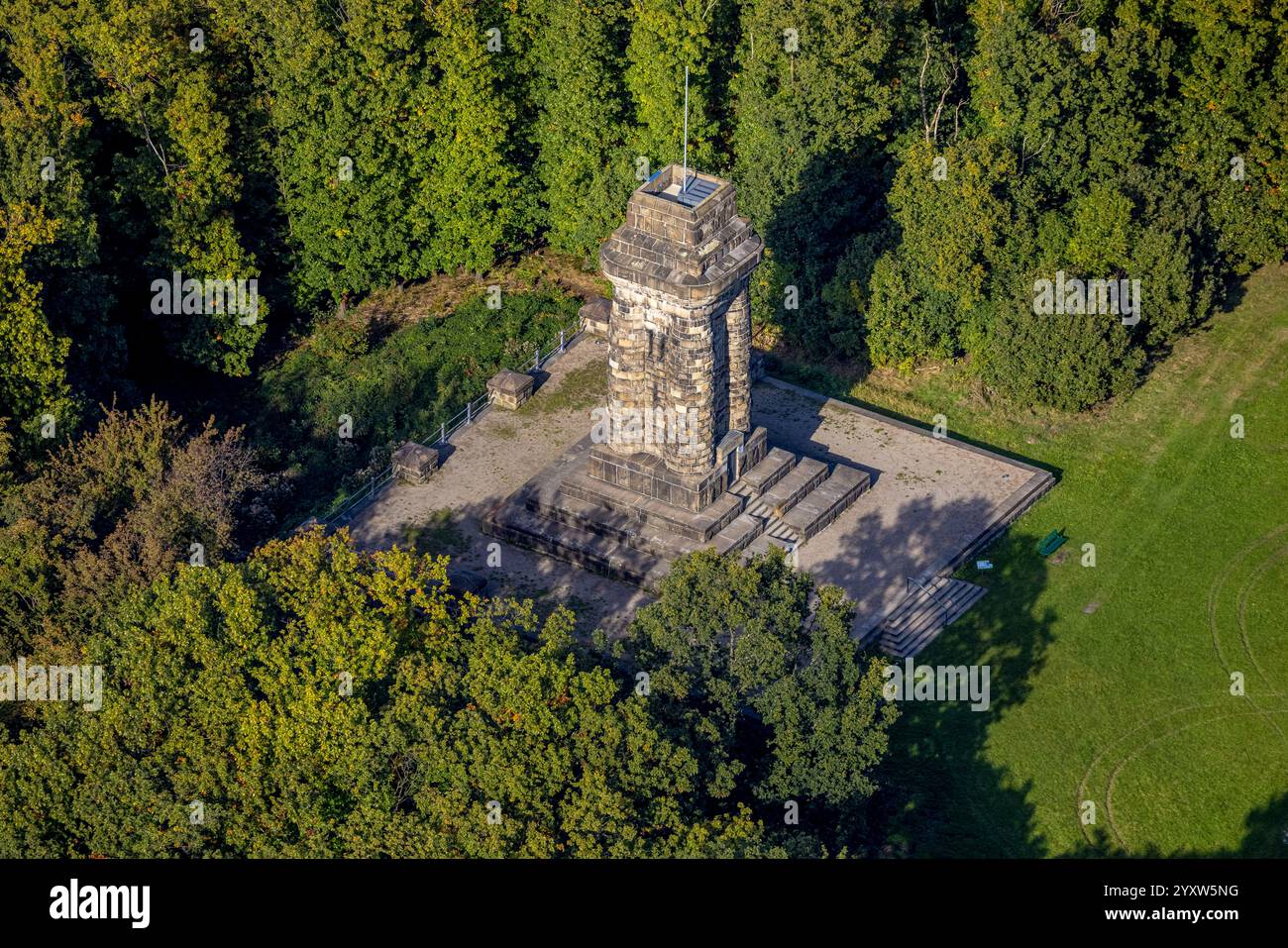 Aerial view, Bismarck Tower of the Three Towers Trail, consisting of ...