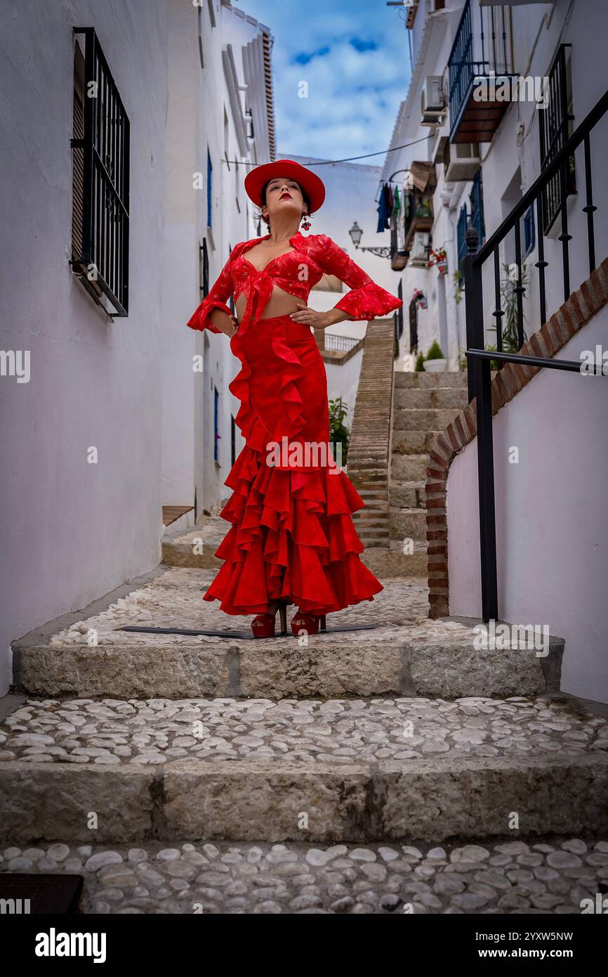 Stunning Spanish model flaunts traditional attire in picturesque ...