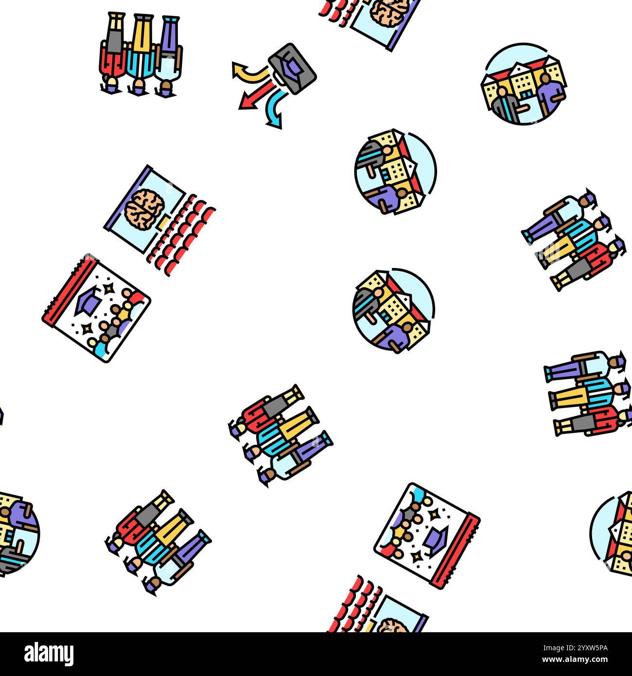 college teacher student class seamless pattern vector Stock Vector ...