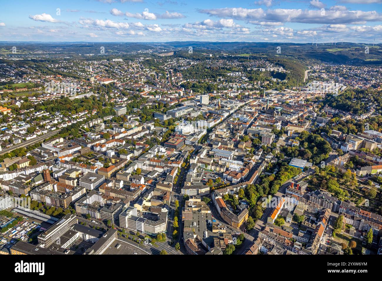 Aerial view, city view with city center, town hall and Volme gallery ...