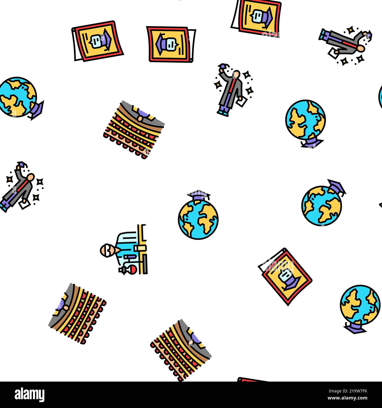 college teacher student class seamless pattern vector Stock Vector ...