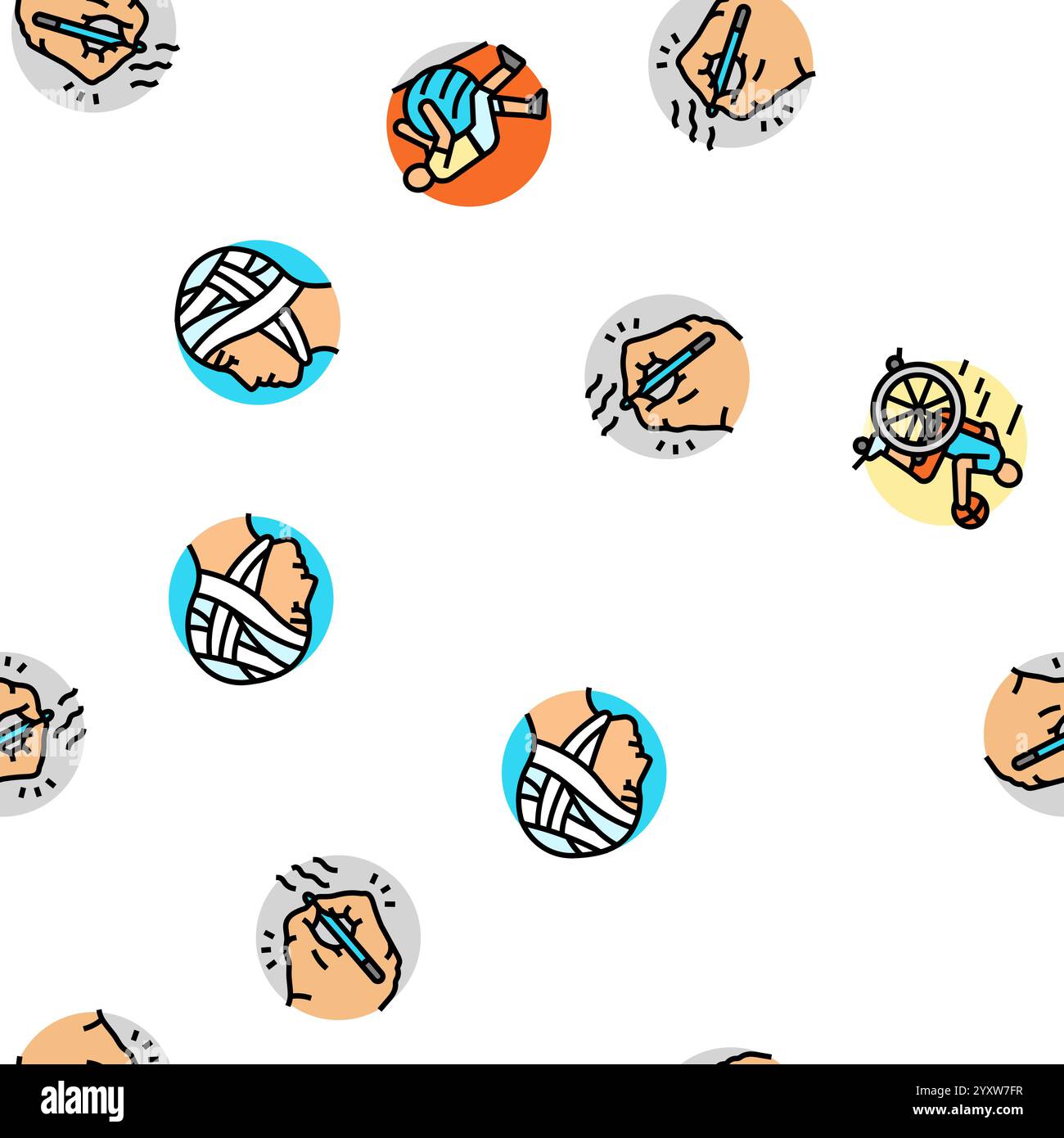 occupational therapist health seamless pattern vector Stock Vector ...