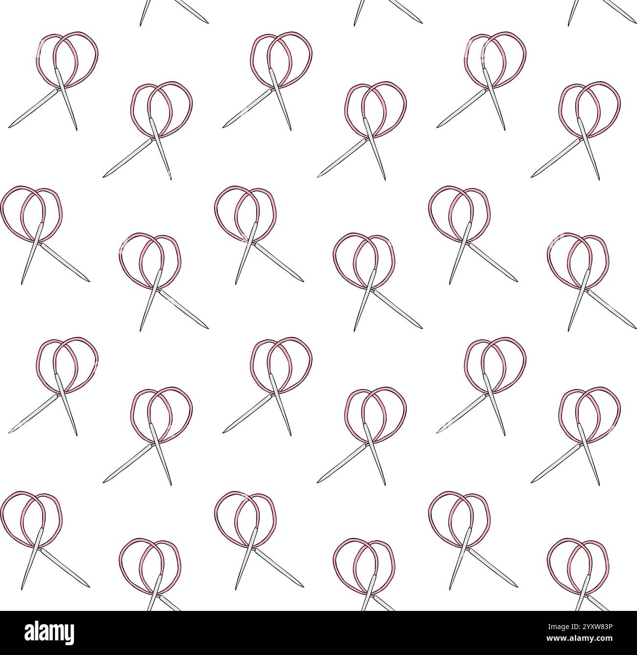 Vector seamless pattern of pink colored hand drawn doodle sketch ...