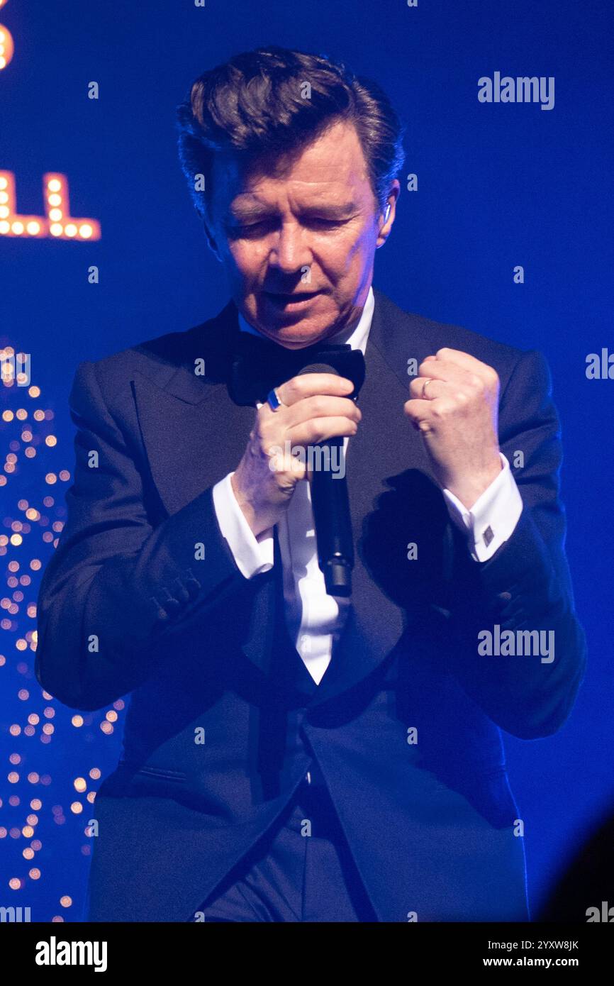 London, UK. 17 Dec 2024. Rick Astley performs with a big band for his ...