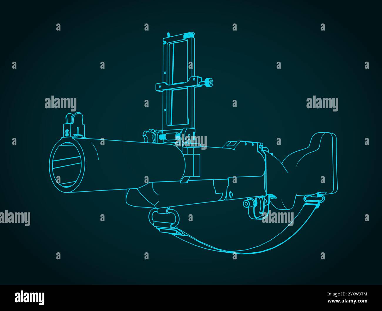 Stylized vector illustration of M79 grenade launcher blueprint Stock Vector Image & Art - Alamy