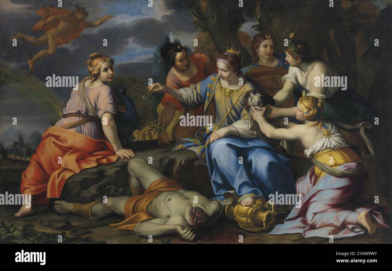 Deifobo Burbarini - Juno placing the eyes of Argus on the tail of a ...