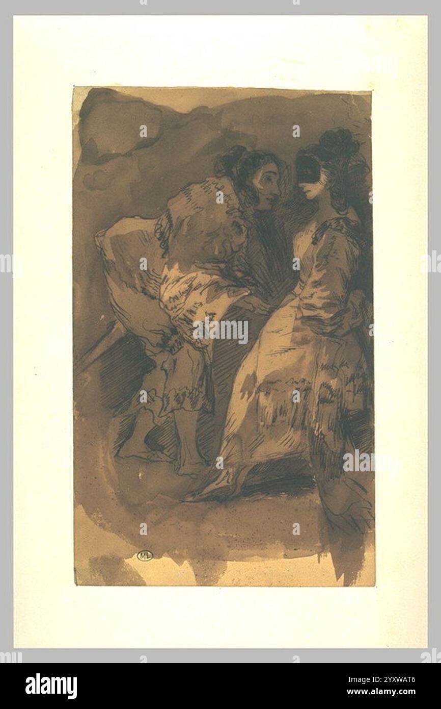 Delacroix - Copie d'après la planche 6 des Caprices de Goya Stock Photo ...