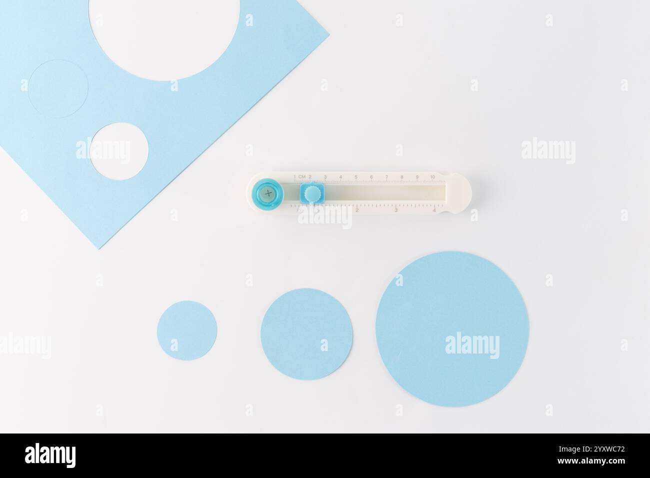 circular cutouts tool. sliding mechanism with measurements, allowing ...