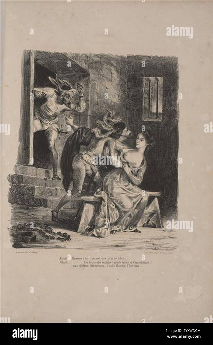 Delacroix - Faust dans la prison de Marguerite Stock Photo - Alamy